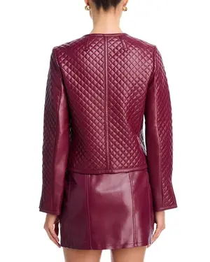 Cinq À Sept Quilted Faux Leather Jacket