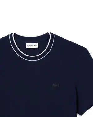 Lacoste Pima Cotton Logo Tee - Navy