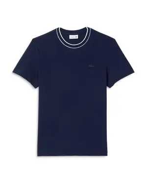 Lacoste Pima Cotton Logo Tee - Navy