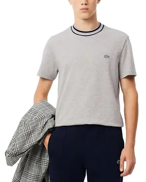 Lacoste Pima Cotton Logo Tee Silver