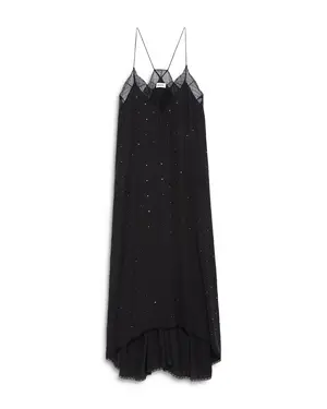 Zadig&Voltaire Risty Soft Strass Maxi Dress - Stone