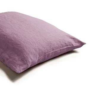PIGLET IN BED Linen Blend Pillowcase Pair, Standard Raspberry
