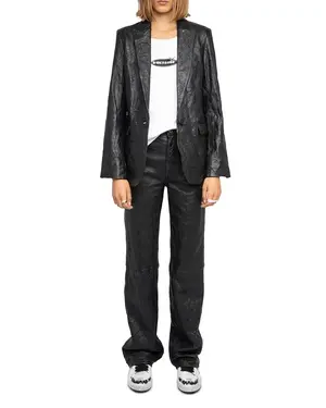 Zadig&Voltaire Crinkle Leather Jacket - Black