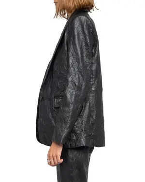 Zadig&Voltaire Crinkle Leather Jacket - Black