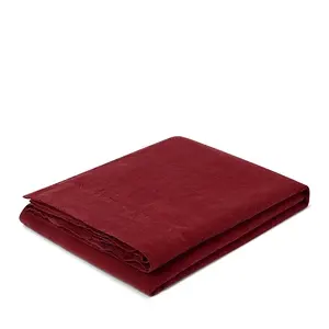PIGLET IN BED Linen Blend Flat Sheet, King Rhubarb