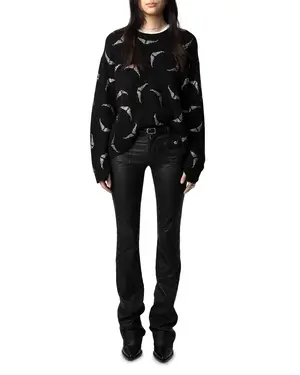 Zadig&Voltaire Cashmere Diamante Wings Sweater - Noir