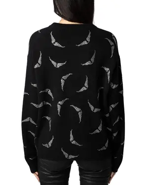 Zadig&Voltaire Cashmere Diamante Wings Sweater - Noir