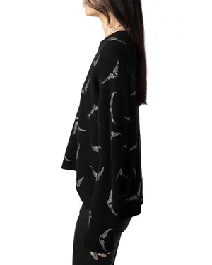 Zadig&Voltaire Cashmere Diamante Wings Sweater - Noir