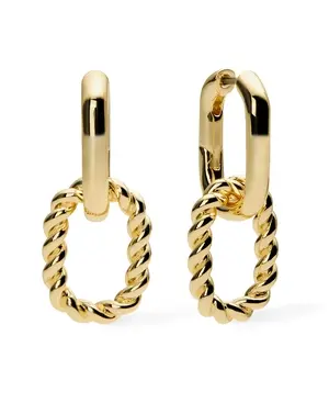 ANA LUISA Double Ash Two Tone Hoop Earrings - Gold