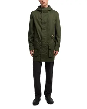 Hunter Downing Coated Cotton Hooded Rain Jacket - Hunter Green