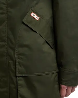 Hunter Downing Coated Cotton Hooded Rain Jacket - Hunter Green
