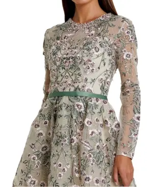 Mac Duggal Embellished Long Sleeve Gown