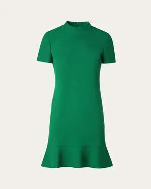 Akris Short Ruffle Hem Dress - Sea Green | Editorialist