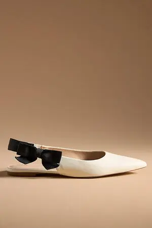 Maeve Side-bow Slingback Flats - Cream