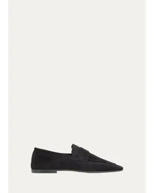 SOPHIQUE Essenziale Suede Penny Loafers - Black