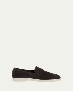 SOPHIQUE Essenziale Suede Penny Loafers - Brown