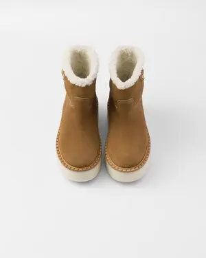 Prada Suede Booties - Cinnamon