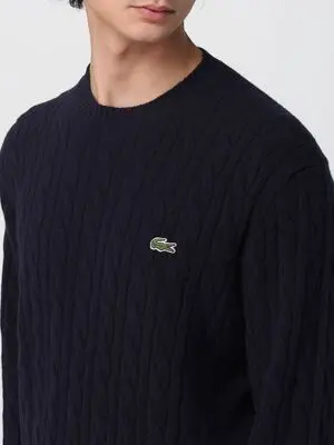 Lacoste Cable Knit Crew Neck Sweater - Navy
