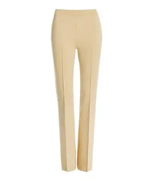 HIGH SPORT Long Kick Stretch-cotton Flared Pants - Neutral