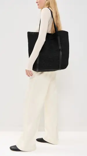 Janessa Leoné Tanner Raffia Tote Bag - Black