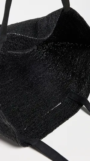 Janessa Leoné Tanner Raffia Tote Bag - Black