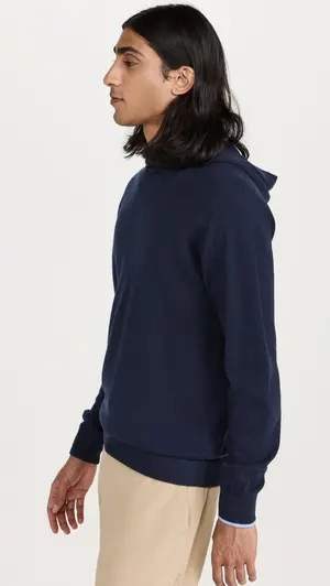 Greyson Koko Cashmere Blend Hoodie Sweater - Maltese Blue