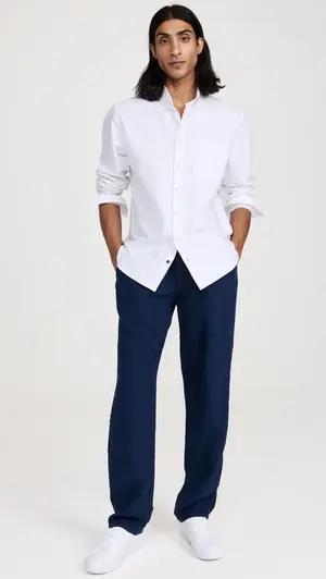 Vilebrequin Pacha Drawstring Linen Pants - Bleu Marine