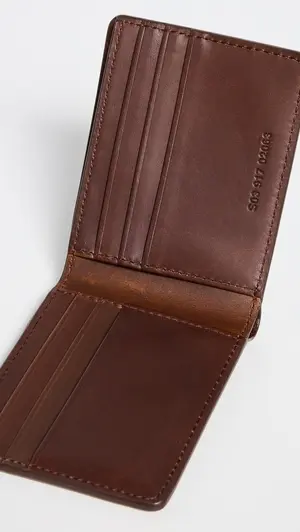 Shinola Leather Bifold Wallet - Medbrown