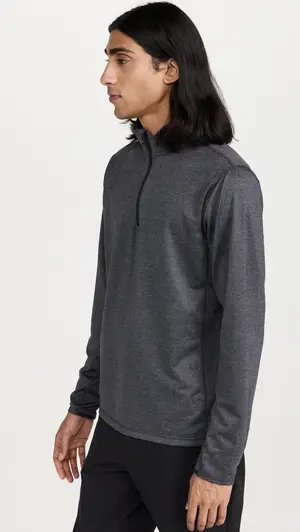 Greyson Tate Herringbone Performance Quarter Zip Pullover - Black Herringbone