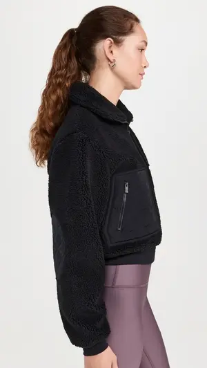 Alo Yoga Sherpa Edge Bomber - Black | Editorialist