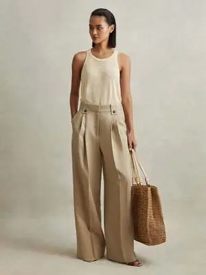 REISS Catrice Linen-blend Vest