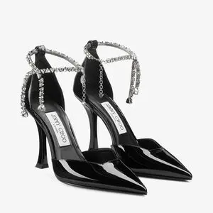 JIMMY CHOO Stevie 100 Patent Leather Pumps - Black