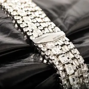JIMMY CHOO Zandra Vintage Metallic Leather Clutch - Black
