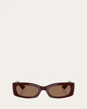KHAITE X OLIVER PEOPLES Ov5575su Rectangle Sunglasses - Burgunday