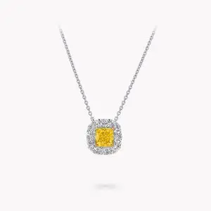Graff Icon Cushion Cut Diamond Pendant - White Gold And Yellow Gold