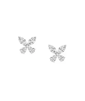 Graff Classic Butterfly Diamond Stud Earrings - White Gold