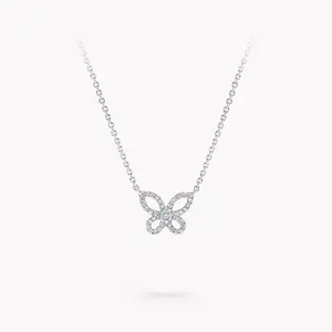 Graff Mini Butterfly Silhouette Diamond Pendant - White Gold