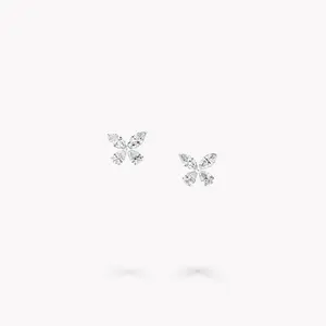 Graff Classic Butterfly Diamond Petite Stud Earrings - White Gold