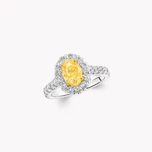 Graff Icon Oval Yellow And White Diamond Ring