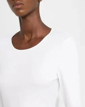 Lafayette 148 New York Stretch Cotton T-shirt - White