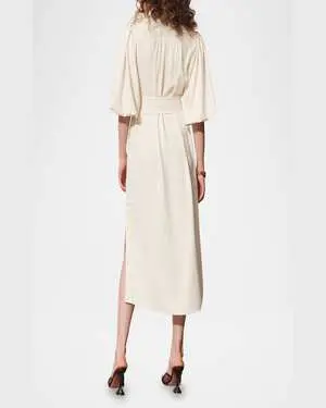 Figue Dani Belted Shirtdress - Chalk