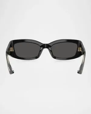 KHAITE X OLIVER PEOPLES Rectangle Sunglasses - Black