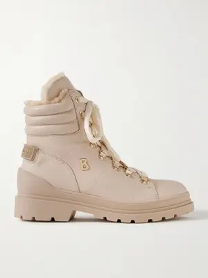 Bogner St. Moritz 14 Shearling-lined Leather Ankle Boots - Neutrals