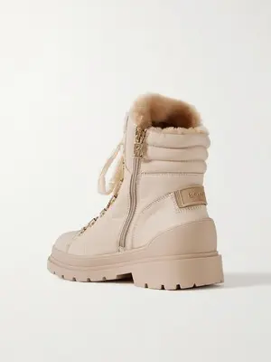Bogner St. Moritz 14 Shearling-lined Leather Ankle Boots - Neutrals