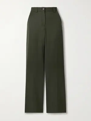 Veronica De Piante Avery Grain De Poudre Wool Wide-leg Pants