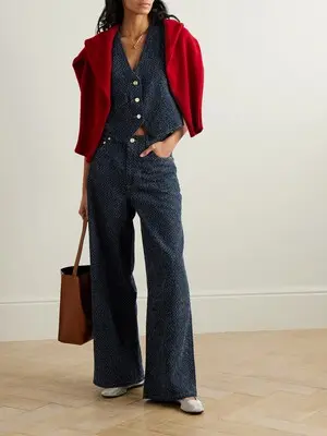 GANNI Fluffy Distressed Organic Denim Vest