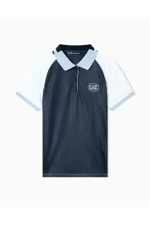 EA7 Golf Pro Polo Shirt In Ventus7 Technical Fabric - Blue / Navy