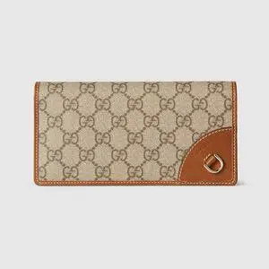 Gucci Gg Emblem Continental Wallet Gg Canvas - Beige