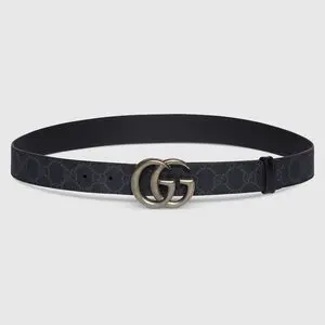 Gucci Gg Marmont Thin Belt - Black