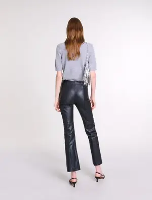 Maje High-waisted Leather Trousers